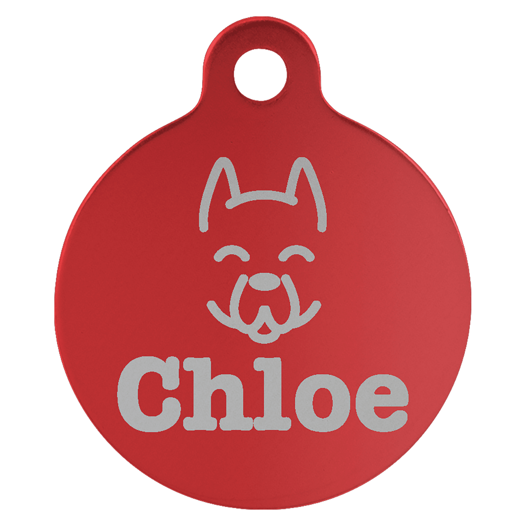 1" Red Laserable Anodized Aluminum Round Pet Tag with Tab - Summer Time ...